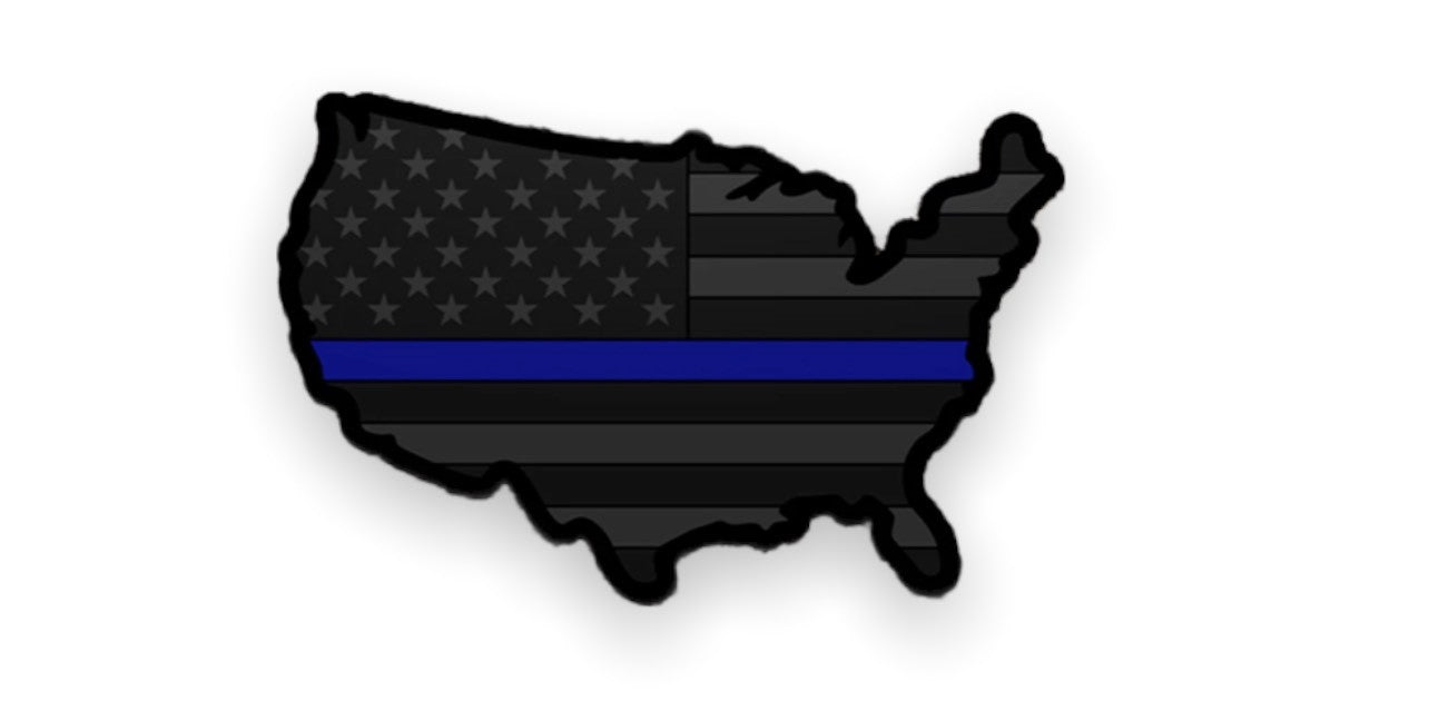 USA Shaped Blue Line Flag